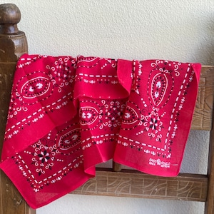 Vintage Red Bandana / Color Fast Trunk up / 1950's 1960's Red ...
