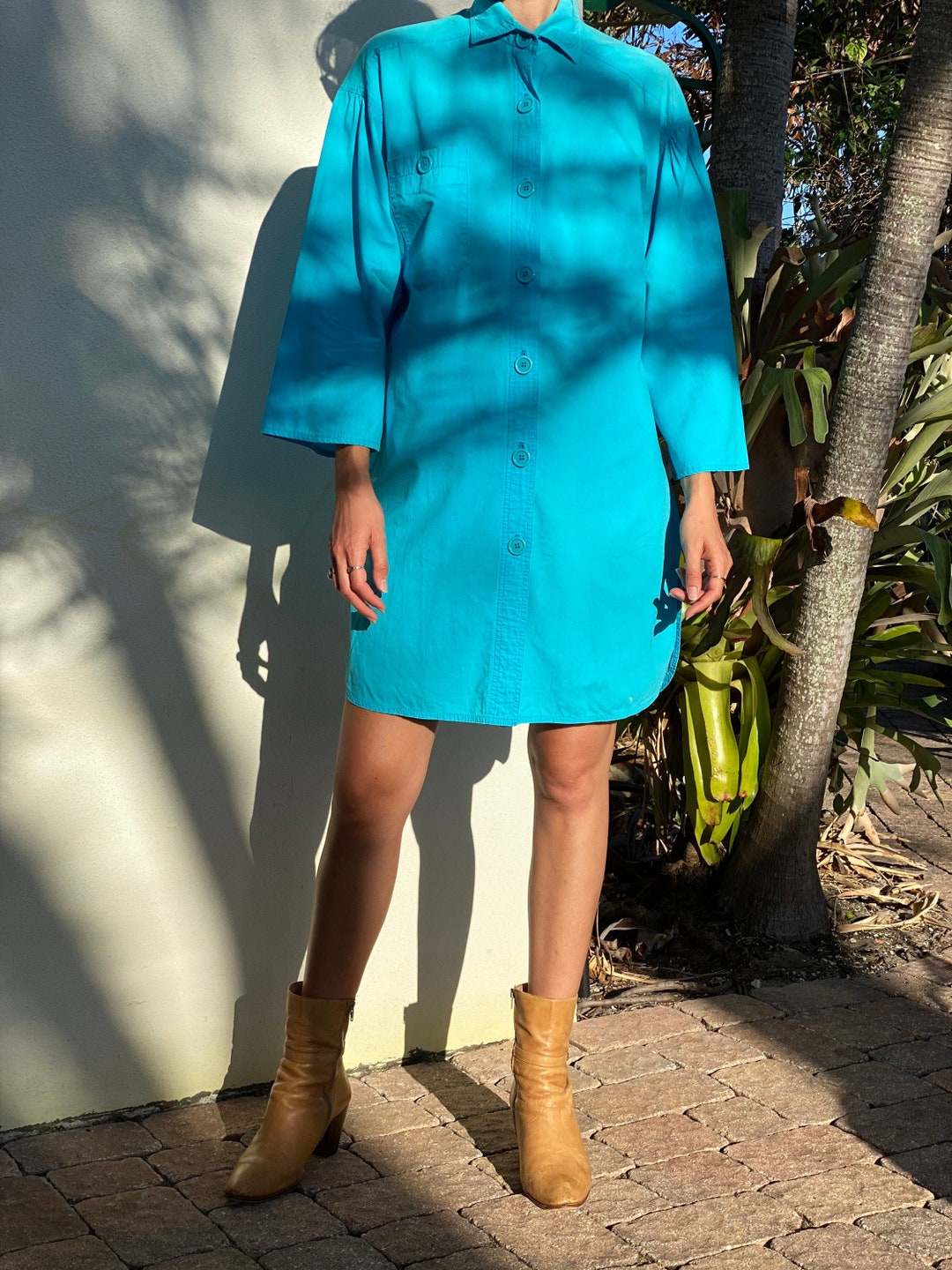 Vintage Cotton Smock / House Coat / House Jacket / Long Tunic Jacket ...