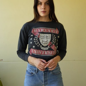 Vintage Harvard Sweatshirt / 1980's University Top / Crop Top ...