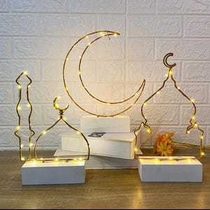 3 Piece Mosque and Crescent Light up Stands - Etsy