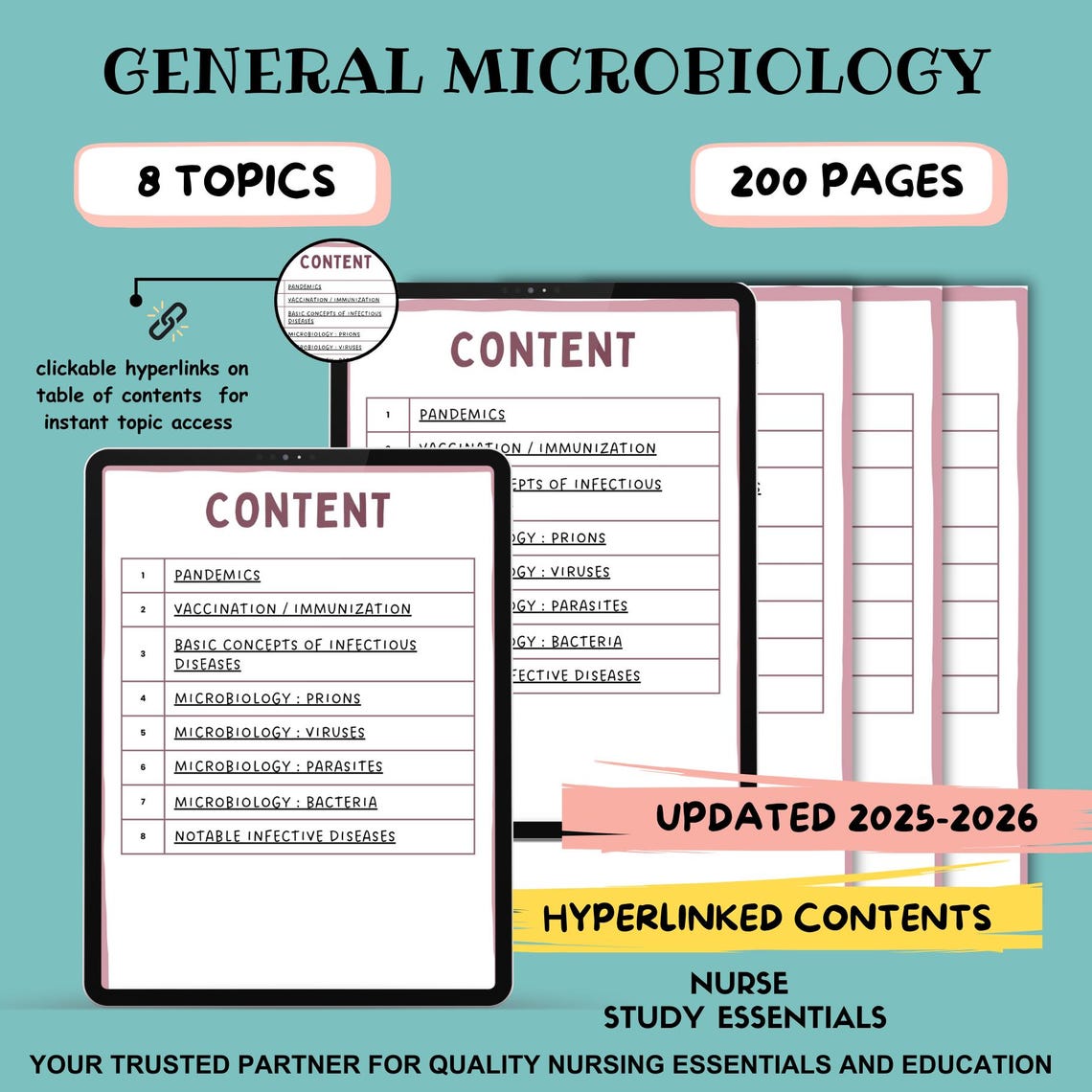 Microbiology Notes: 100+ Page Nursing School Study Guide (digital PDF ...