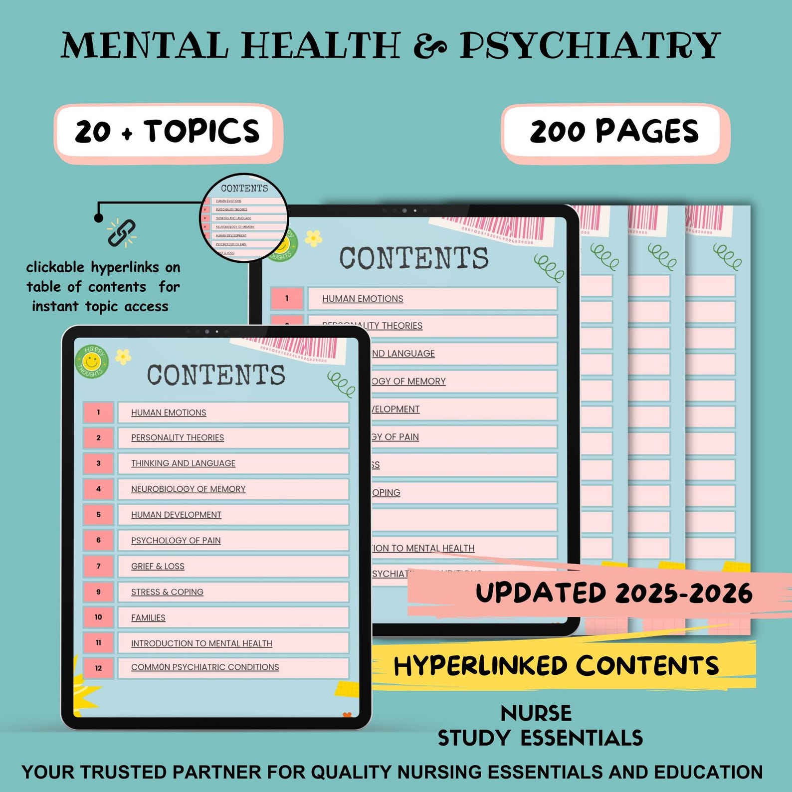 NCLEX Psych Study Guide: Mental Health & Psychiatry Notes (printable ...