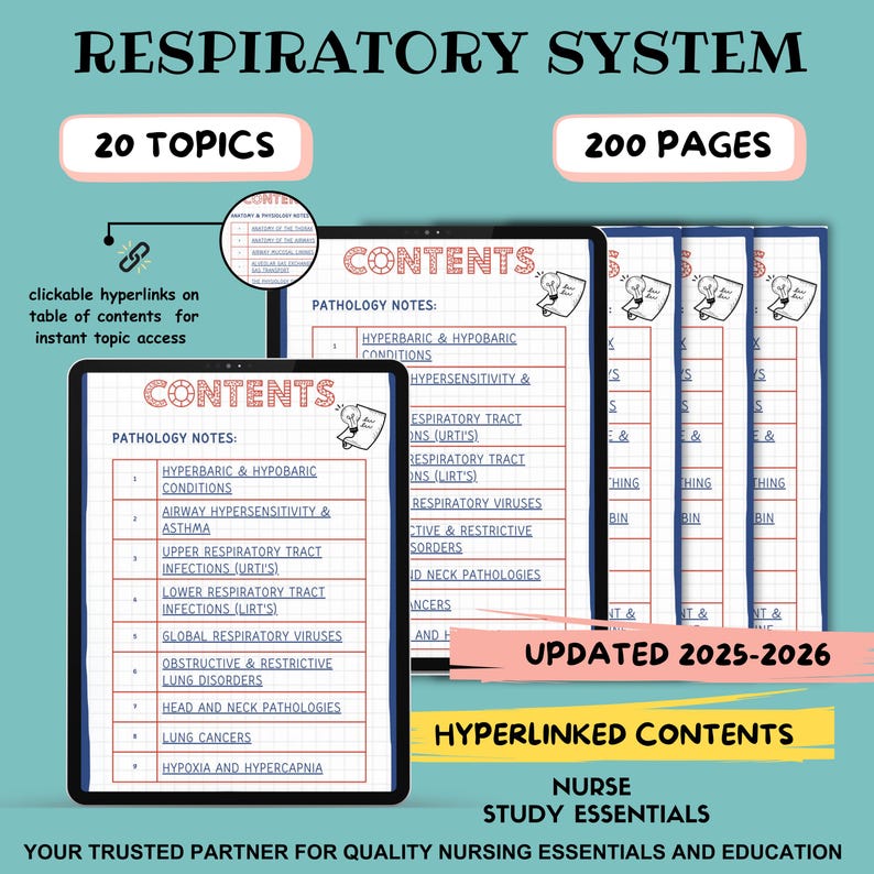 Respiratory System Study Guide: Nursing Notes, Anatomy & Disorders ...