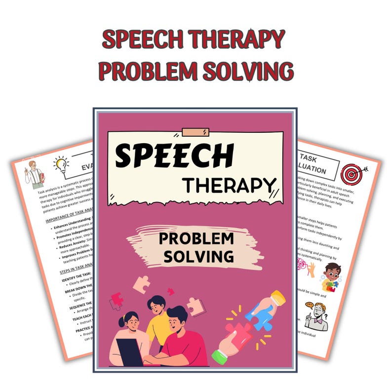 Adult Speech Therapy Worksheets: Problem Solving, Cognitive Rehab ...