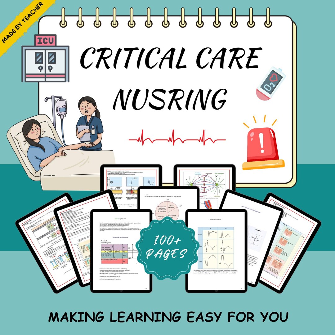 Critical Care Nursing Notes: Med-surg ICU Study Guide (PDF Download) - Etsy