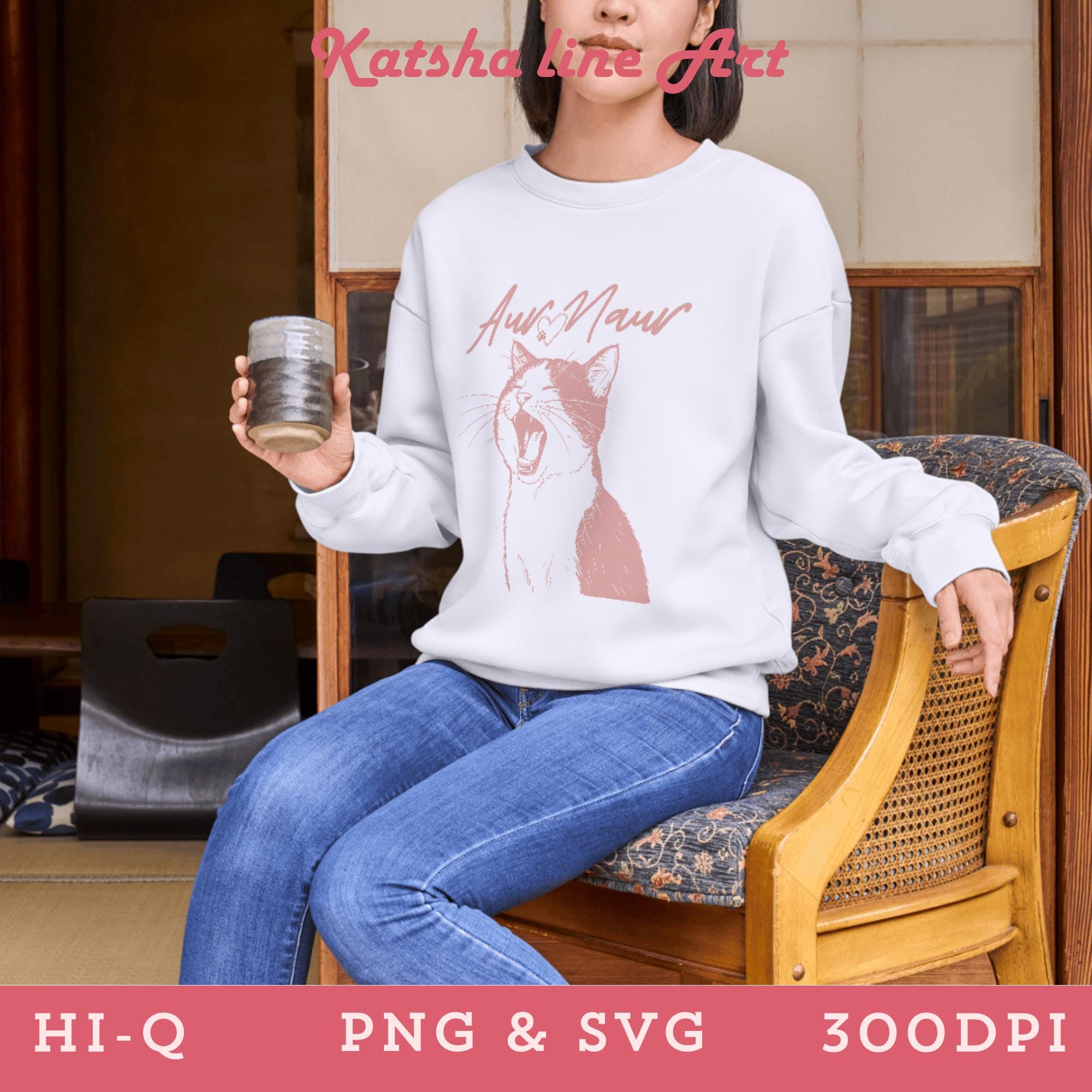 Aur Naur Oh No Surprised Cat PNG SVG, Funny Sarcastic Cat, Retro ...