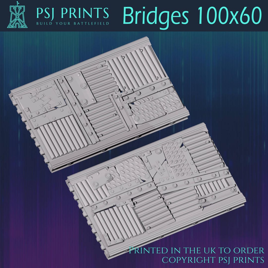 Cyberpunk Hive Sector Bridges / Platforms (x2) - 32mm Wargaming Scatter ...