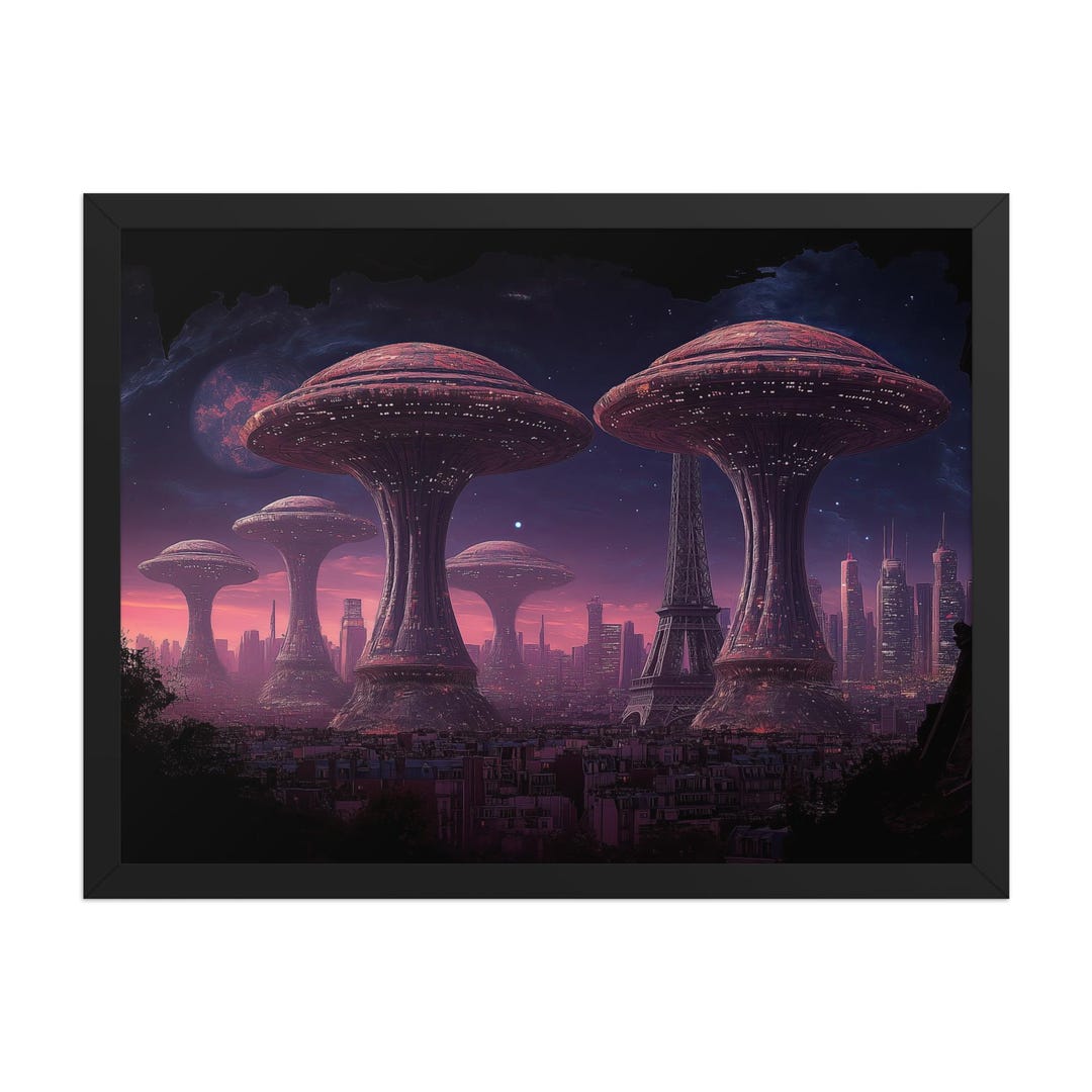 Future Paris - Alien World - Sci-fi Art - High Quality Print - Framed ...