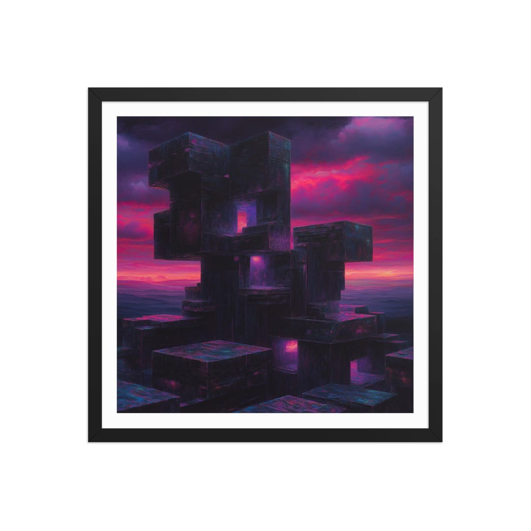 Alien Geometric Structures – Surreal Sci-fi Architecture Wall Art ...