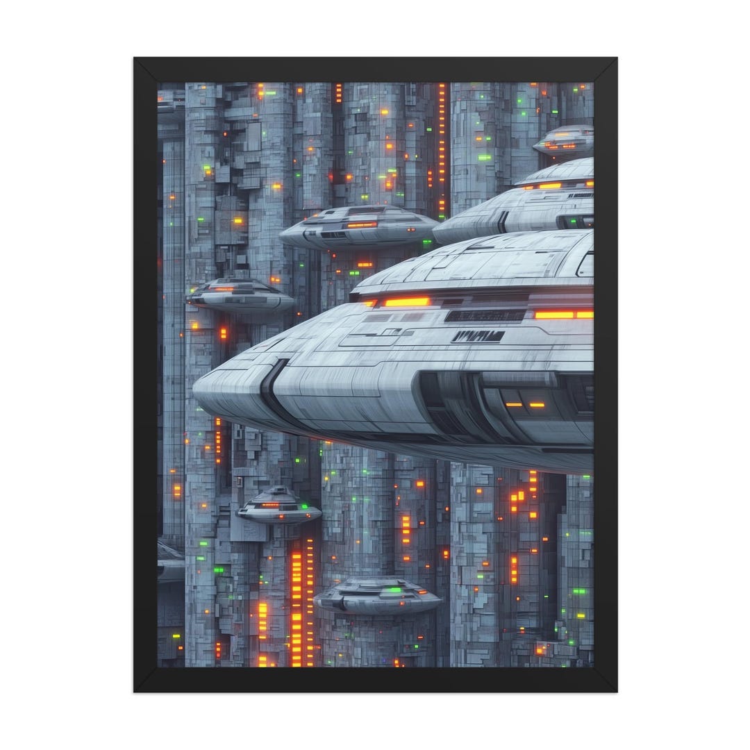 Space Station – Surreal Sci-fi Wall Art – Cosmic Megastructure With ...