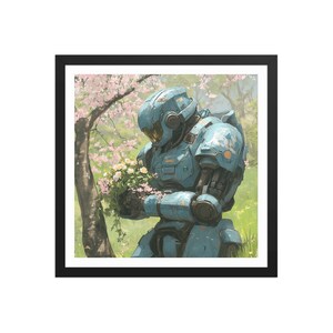 Mech With Flowers - Sci-fi Art - High Quality Print - Framed Poster - Etsy