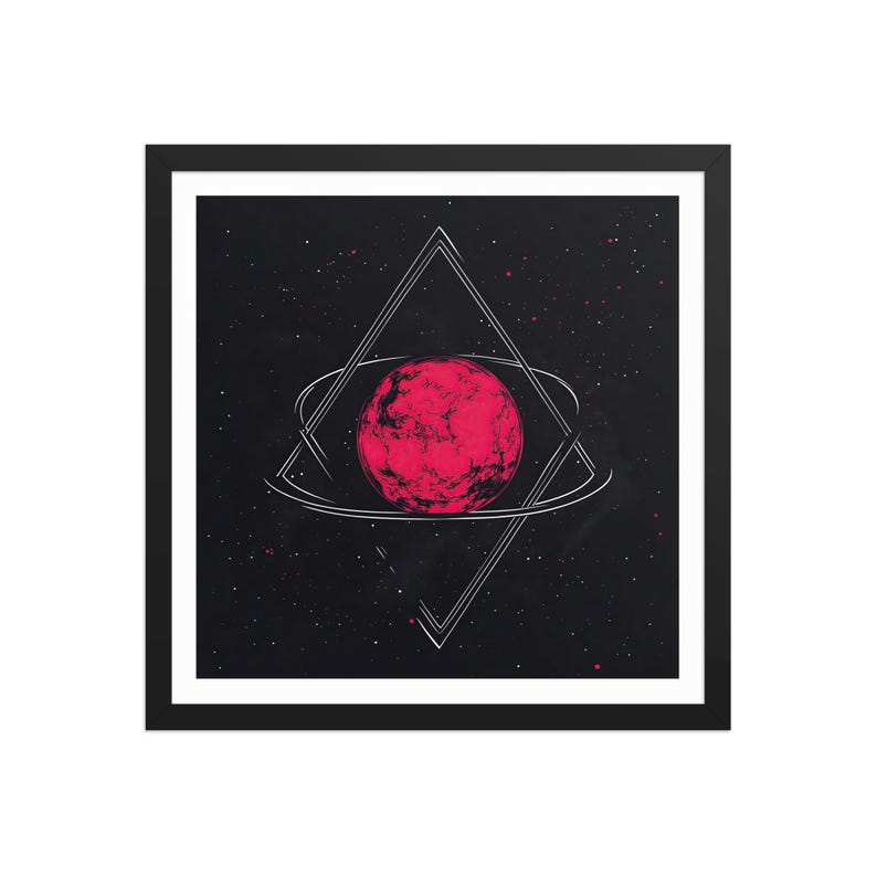 Red Planet Geometry – Sci-fi Space Wall Art – Futuristic Cosmic Design ...