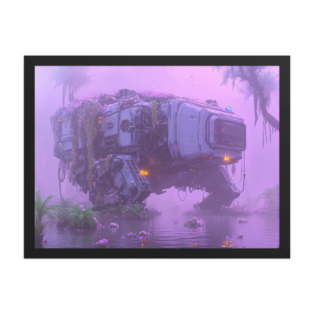 Mech in Bloom – Dreamy Sci-fi Wall Art – Futuristic Robot Explorer in ...