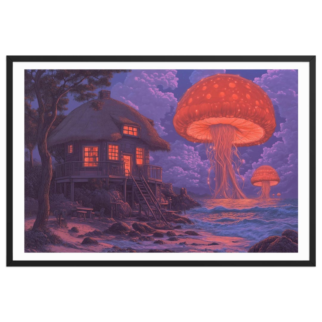 Alien World Beach Resort – Dreamy Sci-fi Wall Art – Cottage by the ...