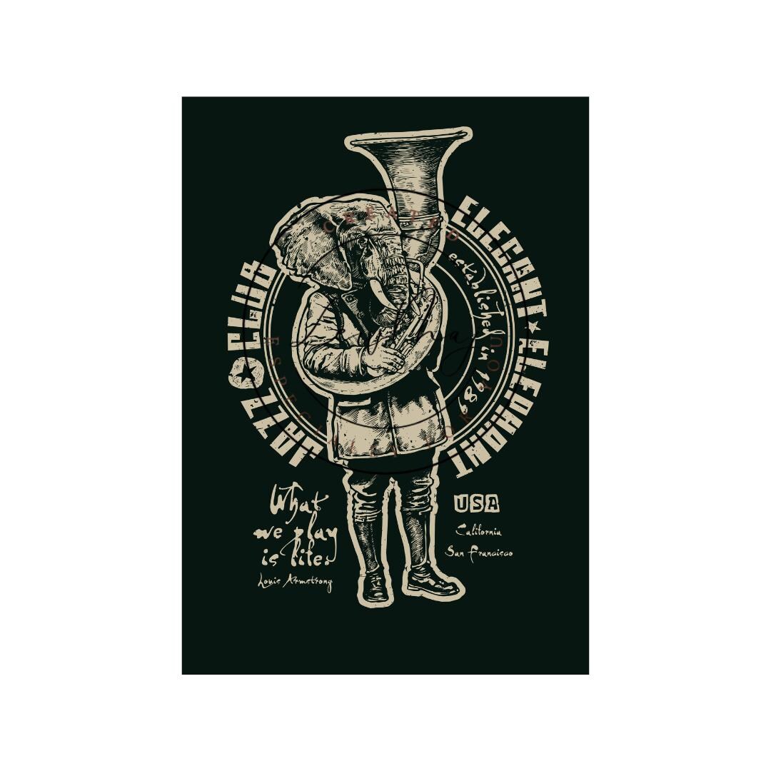 Jazz Club Elegant Elephant What We Play is Life Louis Armstrong ...