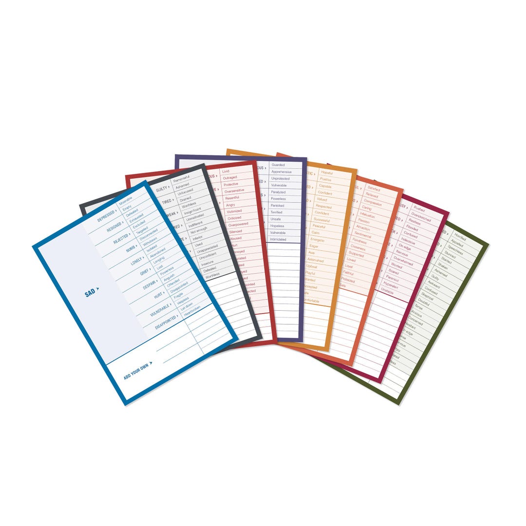 Feeling Words Chart Bundle – 8 Printable 5x7 Emotion Charts | Instant ...