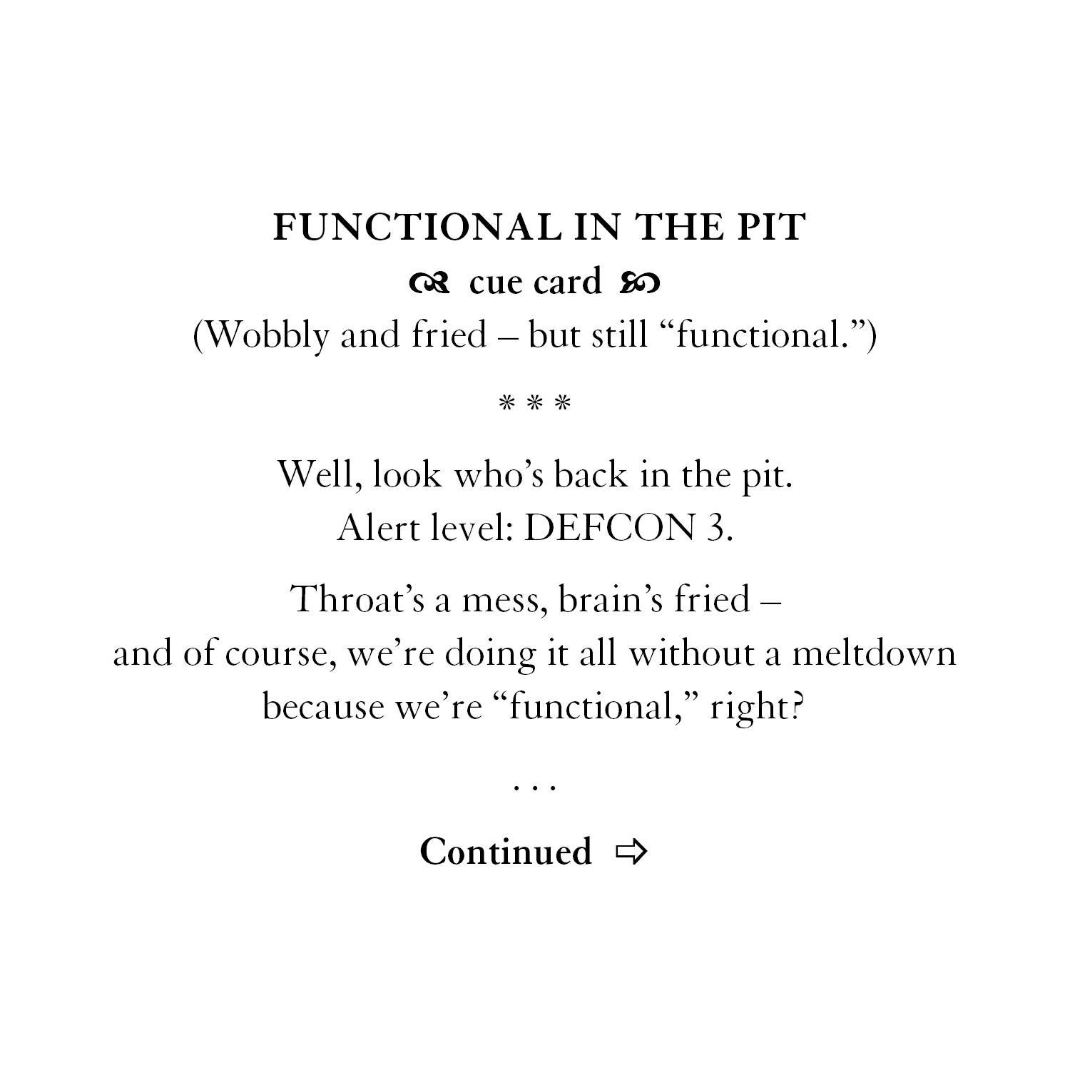 Functional in the Pit – Printable Cue Card | Instant Digital Download ...