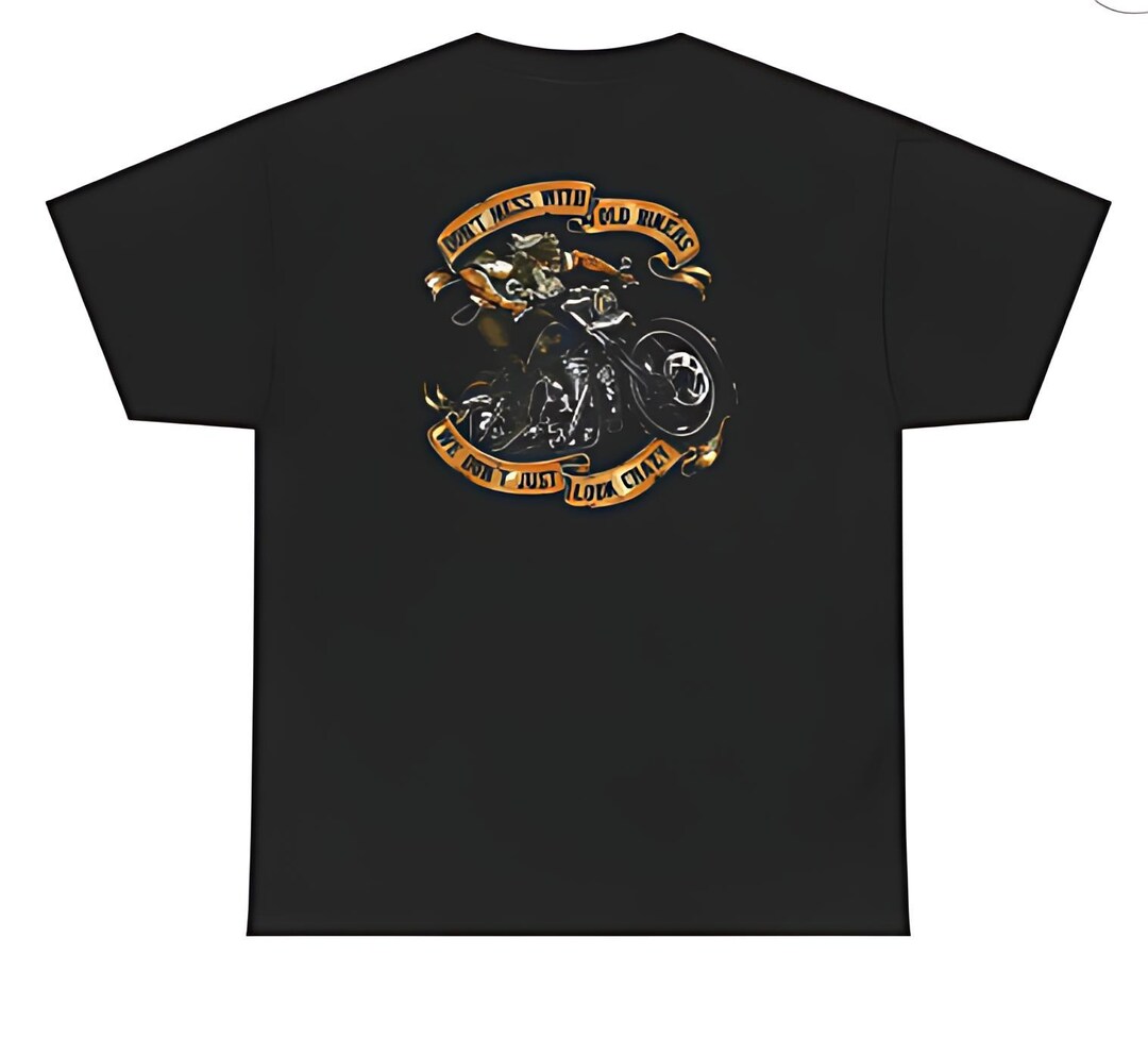 Silver Fox Biker With Attitude, Black Biker T-shirt From Just Plain ...