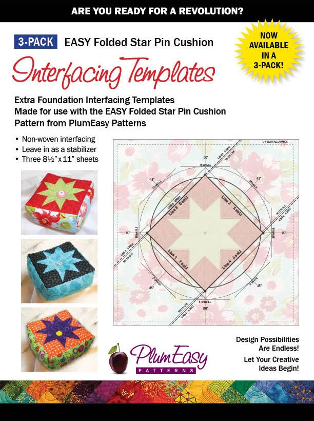 3-pack INTERFACING TEMPLATES for Folded Star Pin Cushion Pattern - Etsy