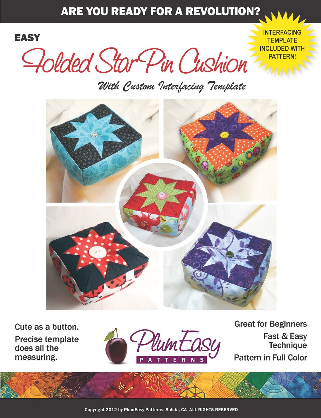 Folded Star Pin Cushion PATTERN With Custom Template - Etsy