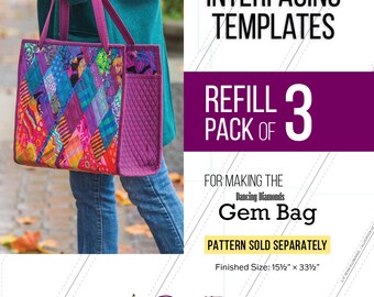Plumeasy Patterns Dancing Diamonds Gem Bag Interfacing Template 3-pack ...