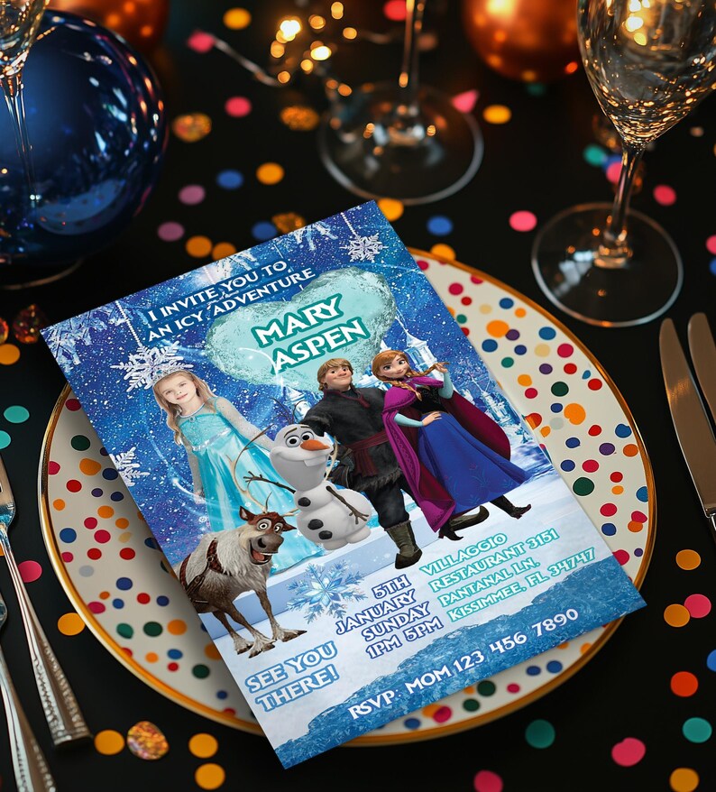Personalized Frozen Birthday Invitation Custom Printable Ice Princess ...