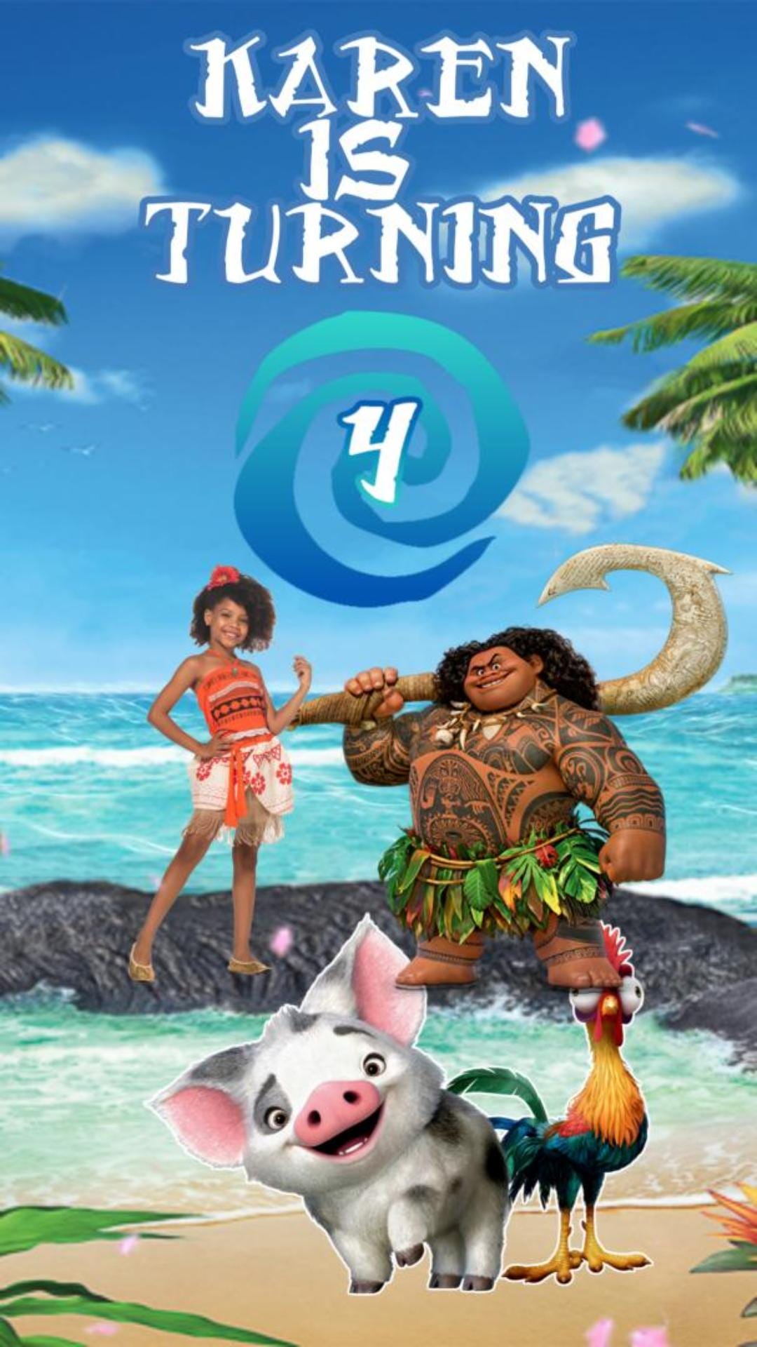 Custom Moana Birthday Invitation Video | Personalized Tropical Party ...