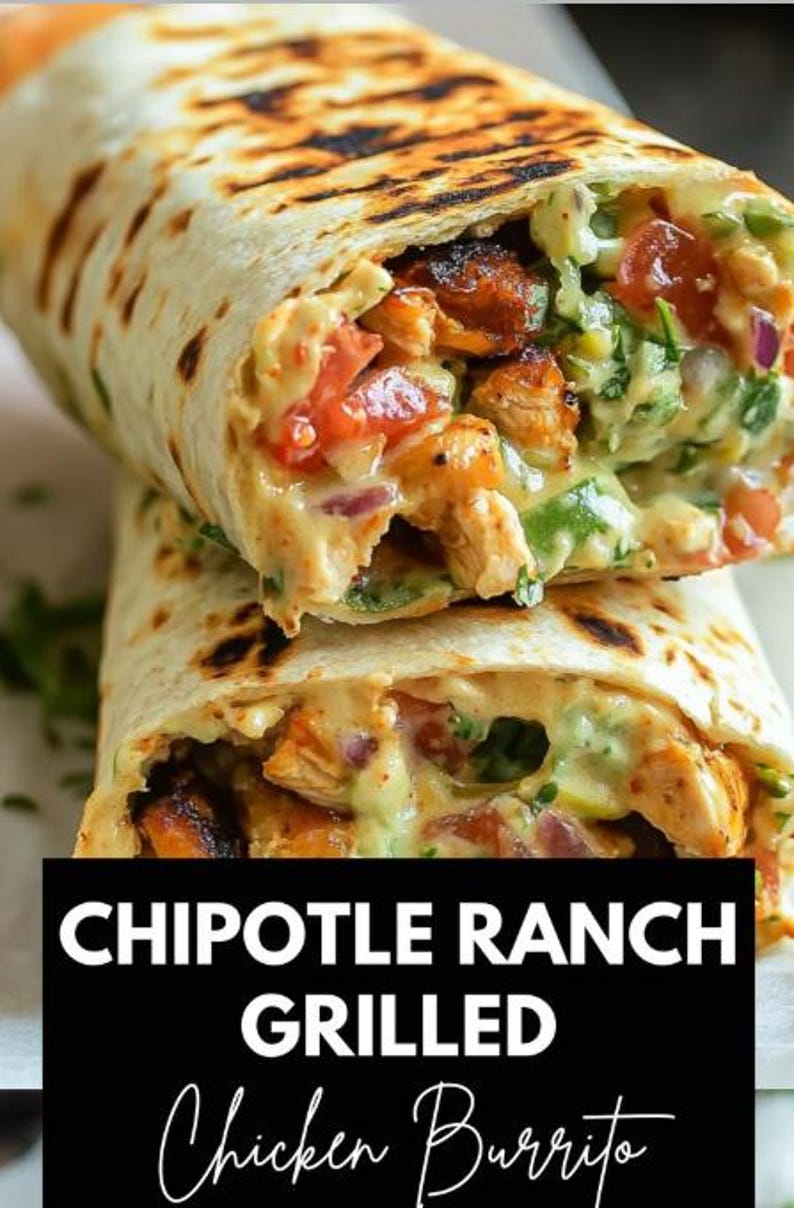 Chipotle Ranch Grilled Chicken Burrito Recipe | Smoky-spicy-creamy ...