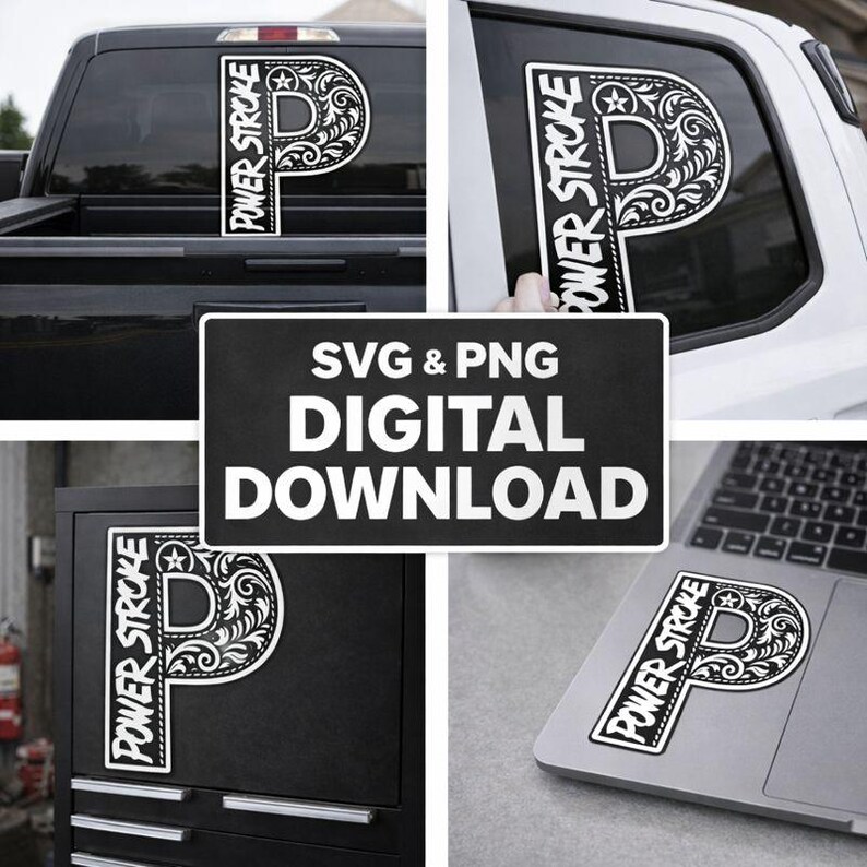 Powerstroke P Leather Tooled SVG Bundle | 6.0 & 7.3 Powerstroke Decal ...