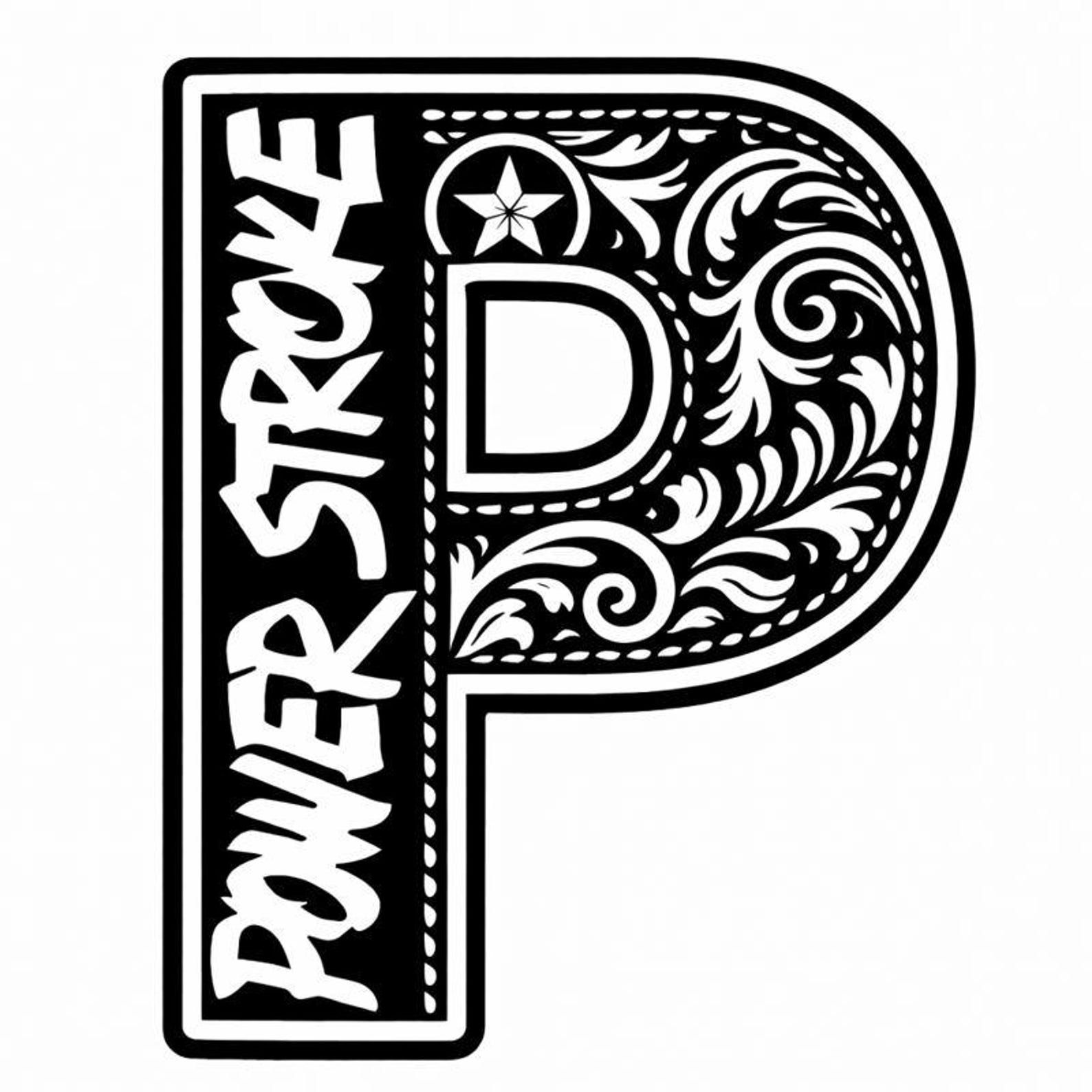 Powerstroke P Leather Tooled SVG Bundle | 6.0 & 7.3 Powerstroke Decal ...