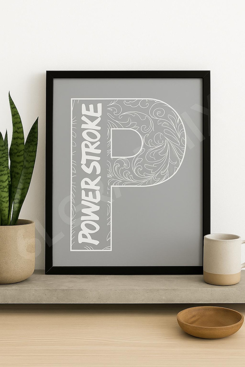 Leather Tooled Powerstroke P Logo SVG PNG | Cricut & Silhouette Cut ...