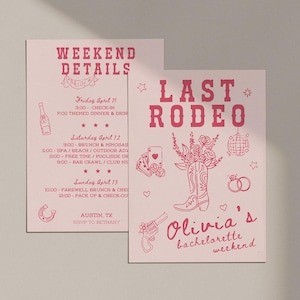 Last Rodeo Bachelorette Invite, Bachelorette Weekend Itinerary, Disco ...