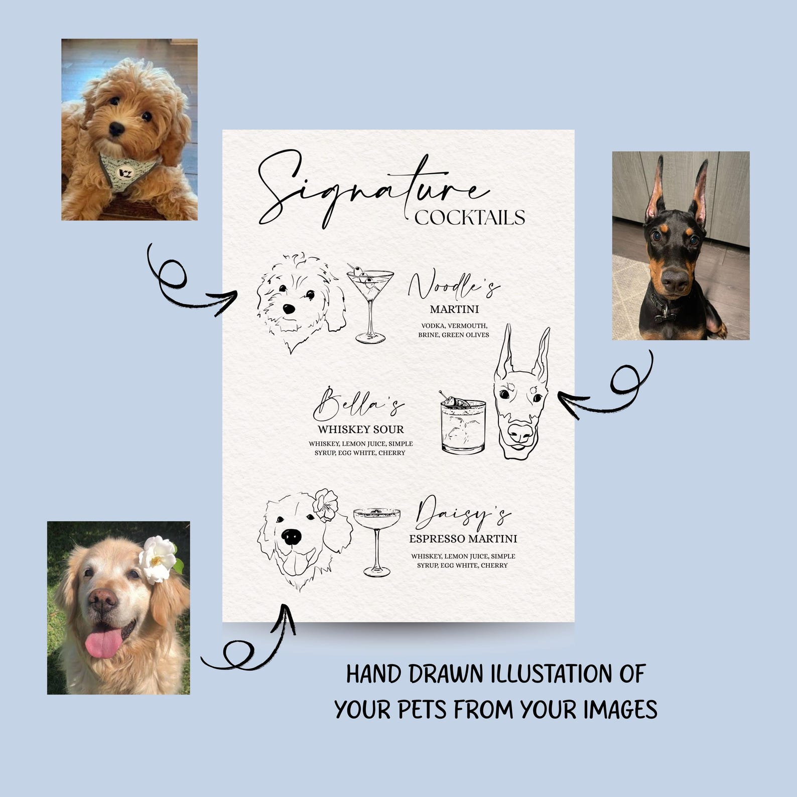 Custom Dog Signature Drink Sign, Dog Drinks Menu, Signature Dog Drink ...