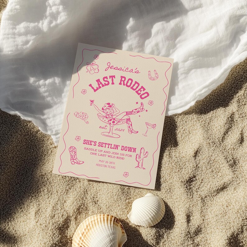 Last Rodeo Bachelorette Invite Itinerary, Bachelorette Weekend Invite ...