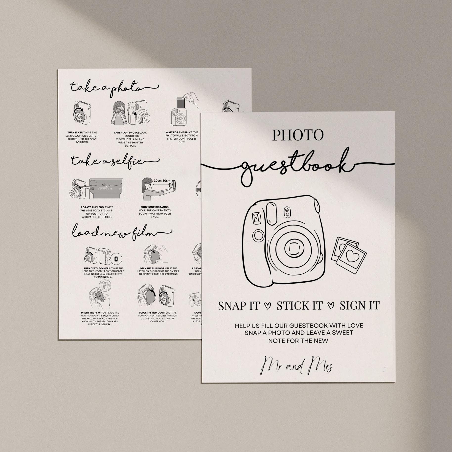 Instax Photo Guestbook, Polaroid Guestbook Sign Wedding Guestbook ...