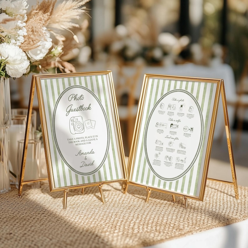 Instax Mini 12 Instructions Sign, Polaroid Guest Book Sign, Editable ...