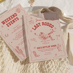 Last Rodeo Bachelorette Invite Itinerary, Bachelorette Weekend Invite ...
