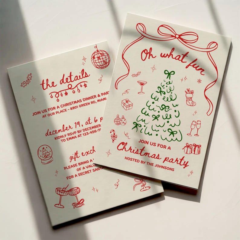 Oh What Fun Christmas Party Invitation, Friendsmas Party, Printable ...