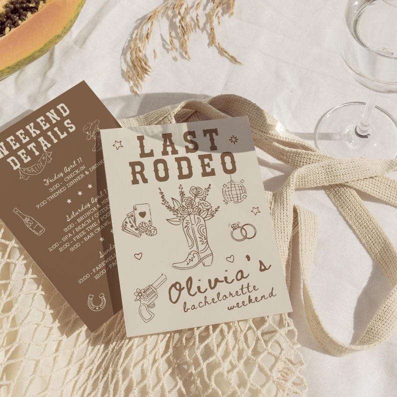 Last Rodeo Bachelorette Invite, Bachelorette Weekend Itinerary, Disco ...