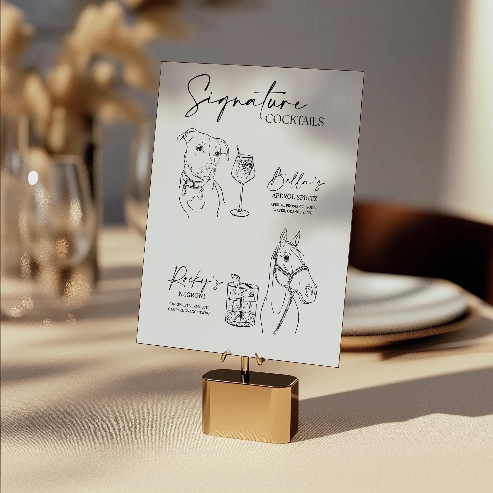 Custom Dog Signature Drink Sign, Dog Drinks Menu, Signature Dog Drink ...