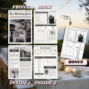 Wedding Newspaper Template With Photo, Newspaper Wedding Template ...