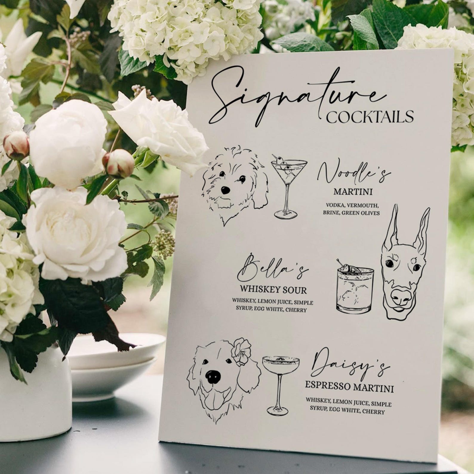 Custom Dog Signature Drink Sign, Dog Drinks Menu, Signature Dog Drink ...