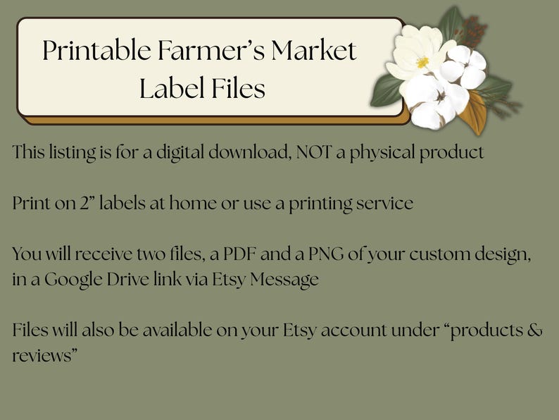 Printable Farmers Market Labels | Digital Download | Simple Modern ...