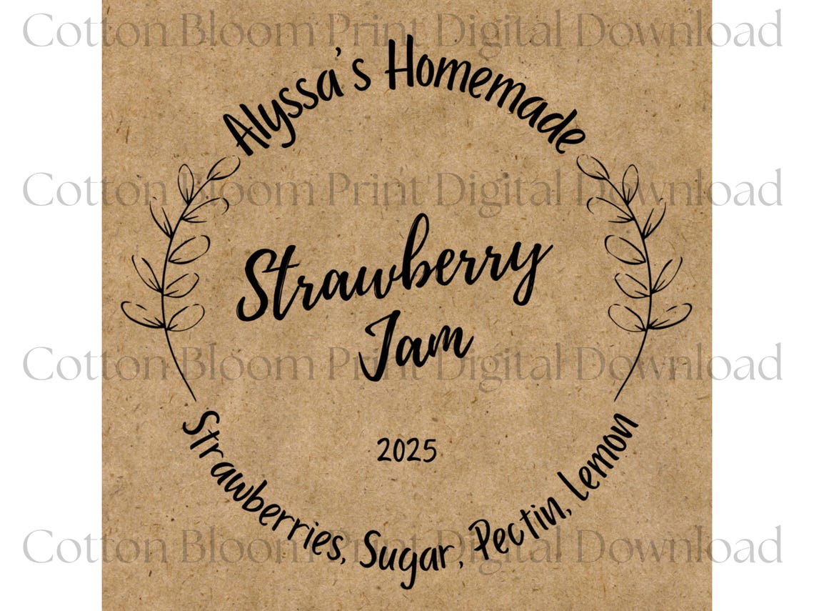 Printable Jam, Jelly, or Preserves Labels | Canning Labels Digital ...