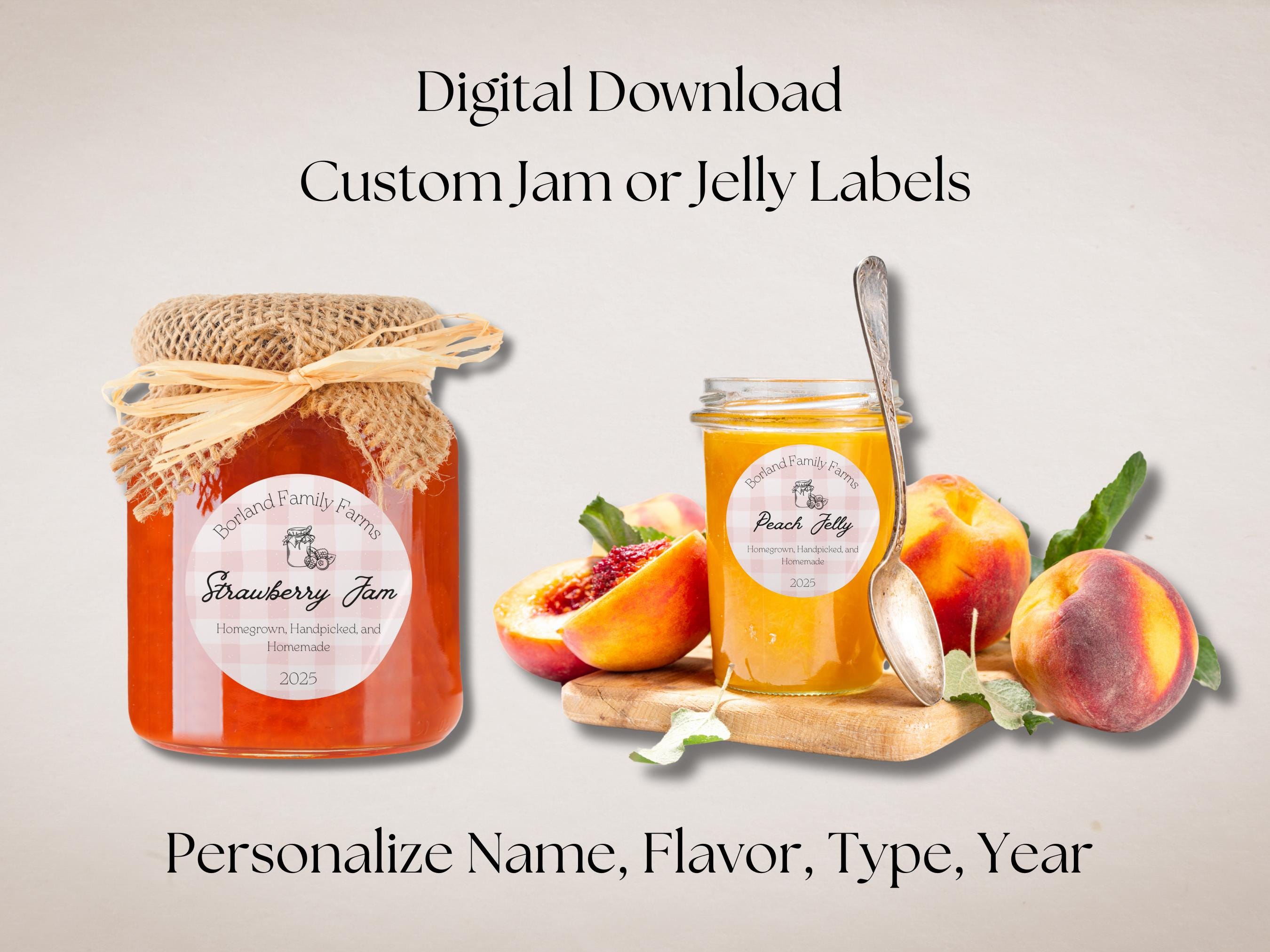 Printable Jam or Jelly Labels - Canning Labels Digital Download | Pink ...
