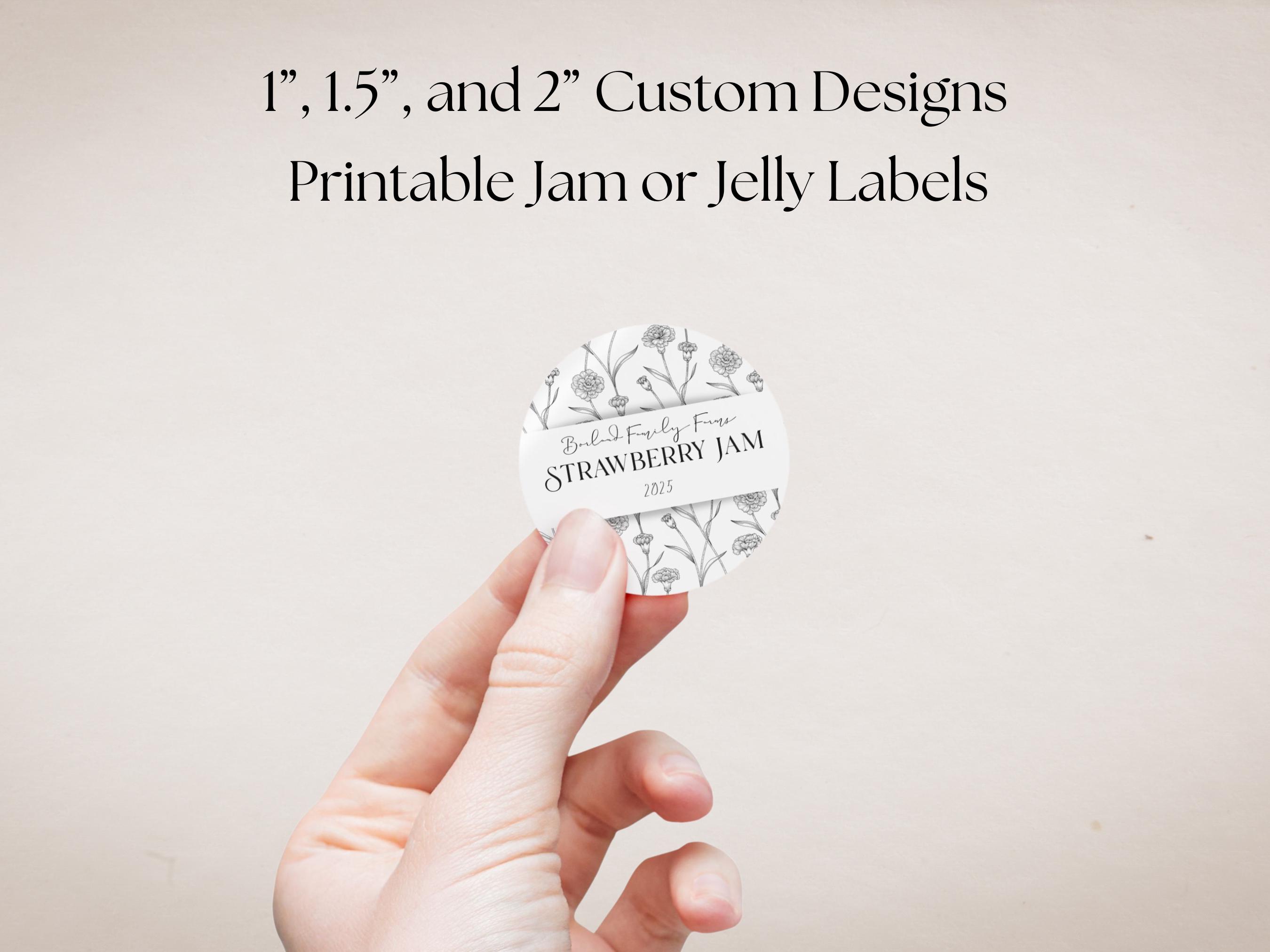 Printable Jam or Jelly Labels - Canning Labels Digital Download ...