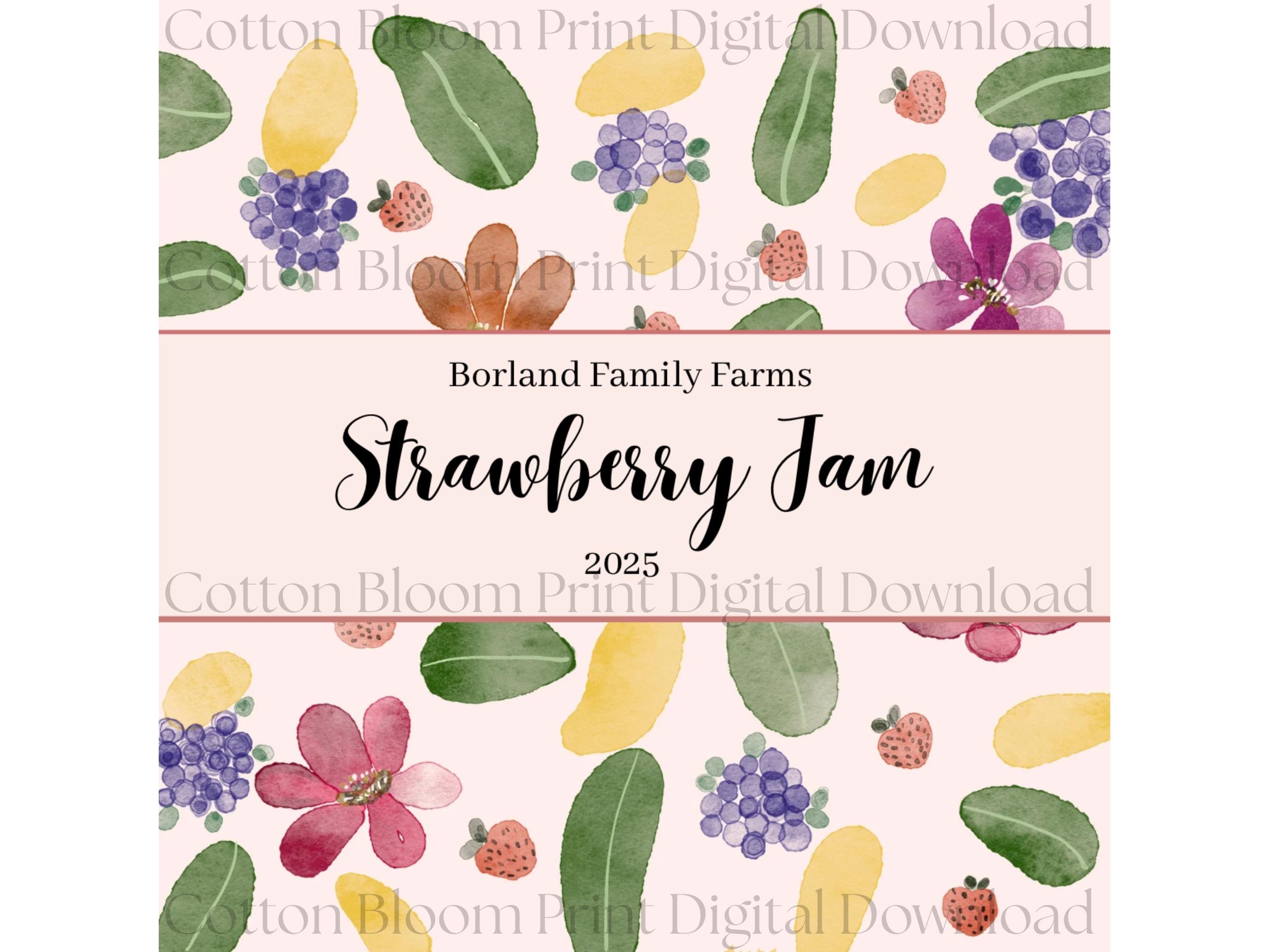 Printable Jam or Jelly Labels - Canning Labels Digital Download ...