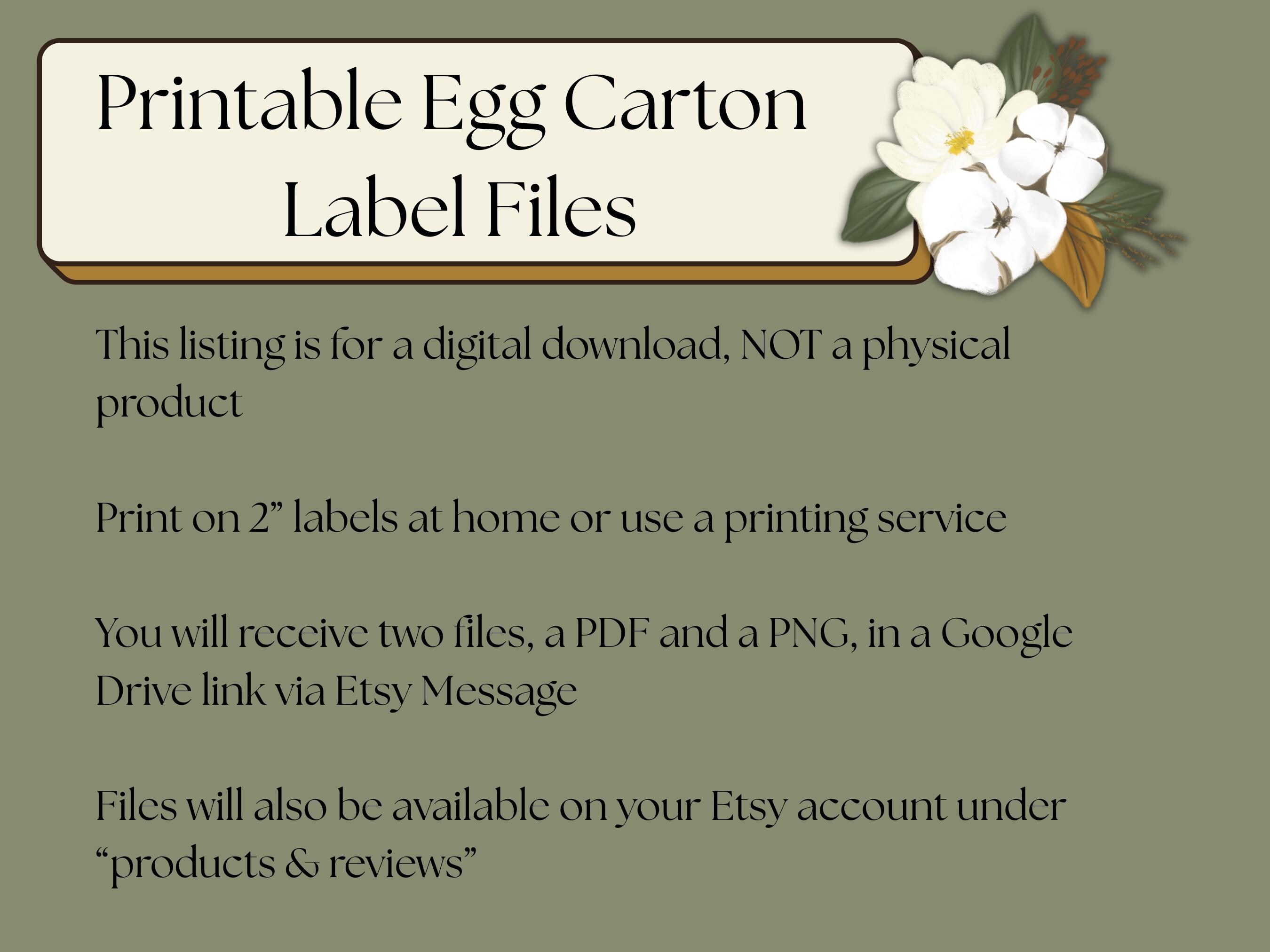 Custom Chicken Egg Carton Labels, Basket Design, Personalized Farm ...
