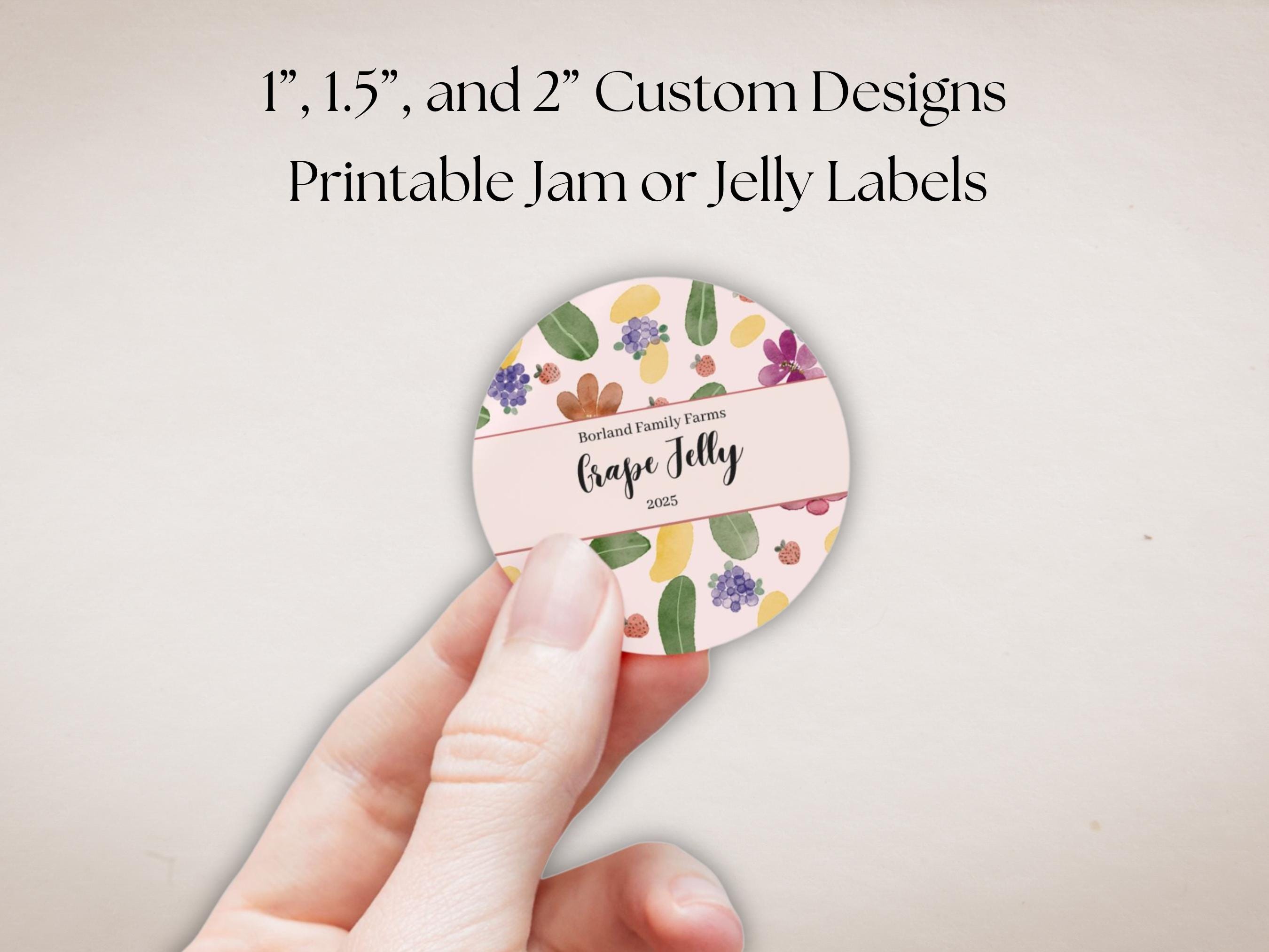 Printable Jam or Jelly Labels - Canning Labels Digital Download ...