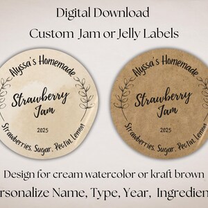 Printable Jam, Jelly, or Preserves Labels | Canning Labels Digital ...